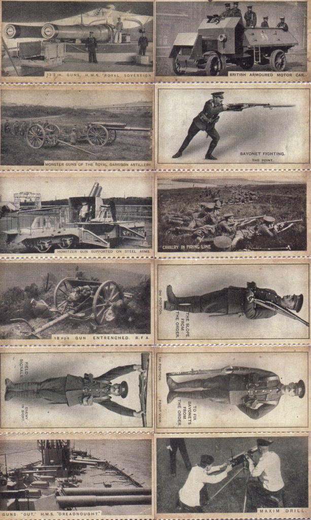 12 World War I Cigarette Cards / Trade Cards Modern War Weapons ...